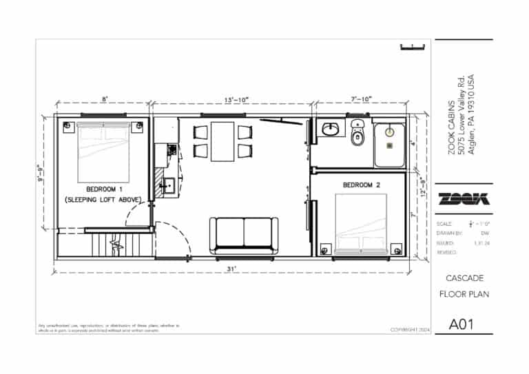 The Cascade | Modern 2 Bedroom Park Model Homes For Sale