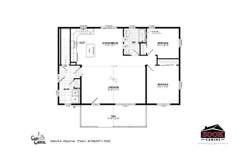 2023 Alpine Prefab Log Cabins - Log Cabin Home - Zook Cabins